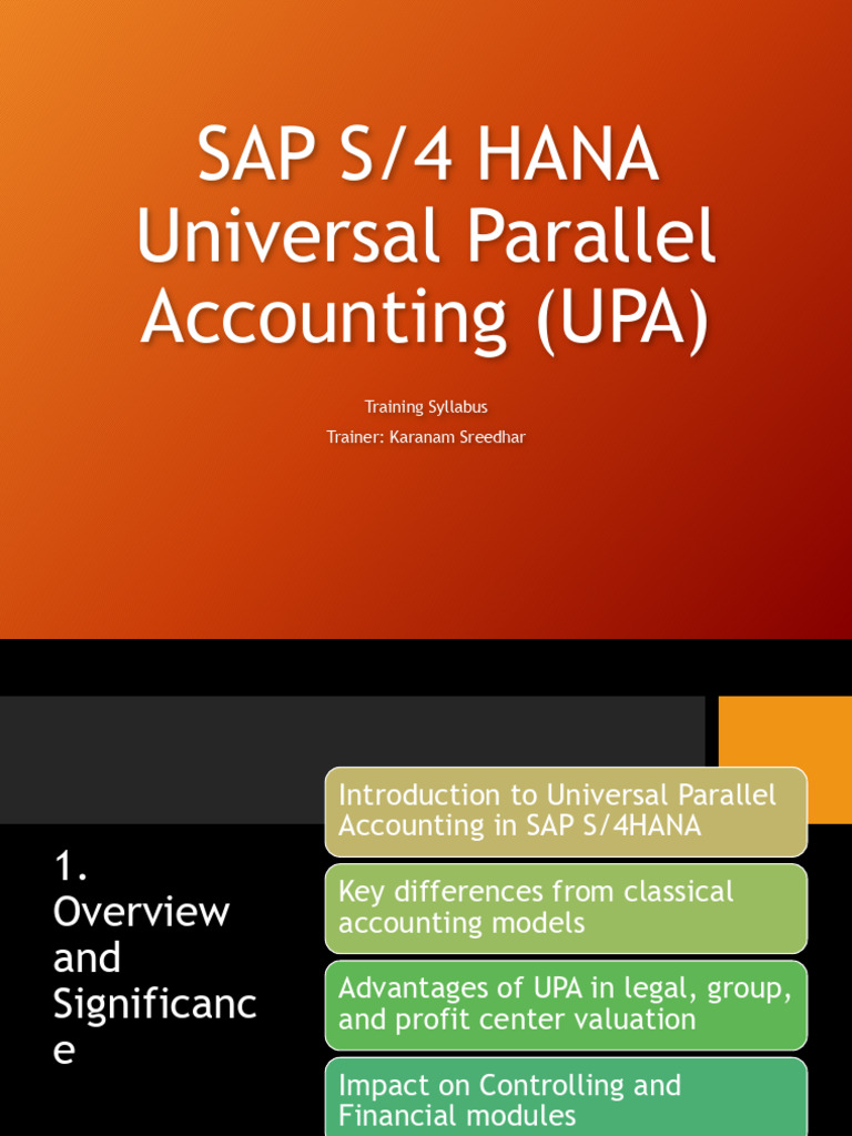 UPA in SAP S/4HANA Training Overview | PDF | Valuation (Finance) | Business
