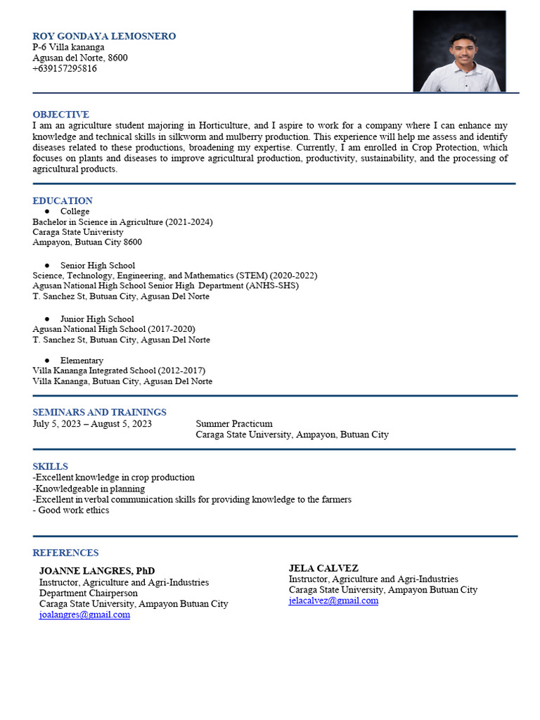 Lemosnero, Roy RESUME | PDF