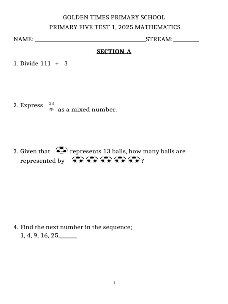 P.5 Maths | PDF | Mathematics | Arithmetic