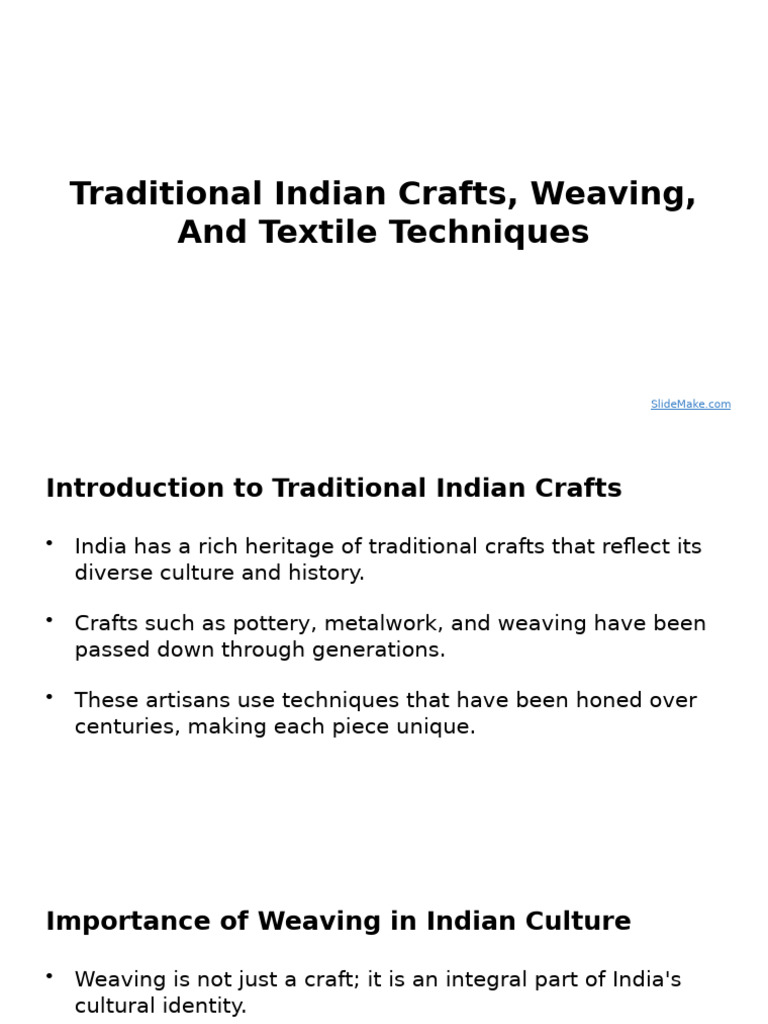 Traditional Indian Crafts, Weaving, And Textile Techniques | PDF ...