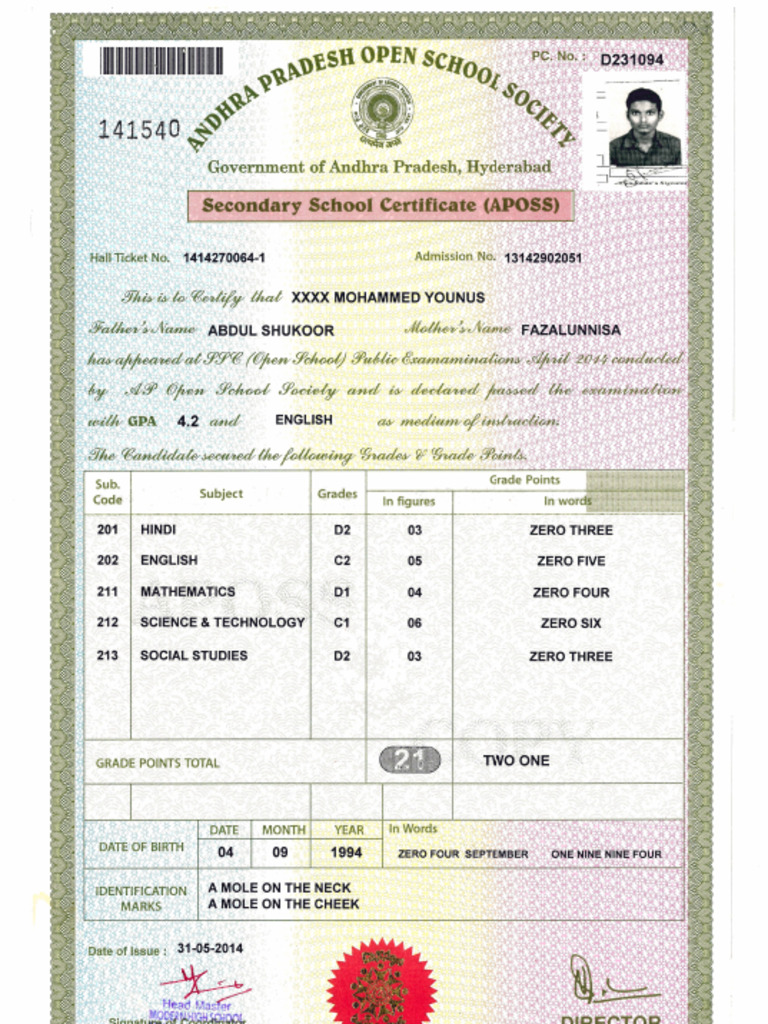 10th Certificate | PDF