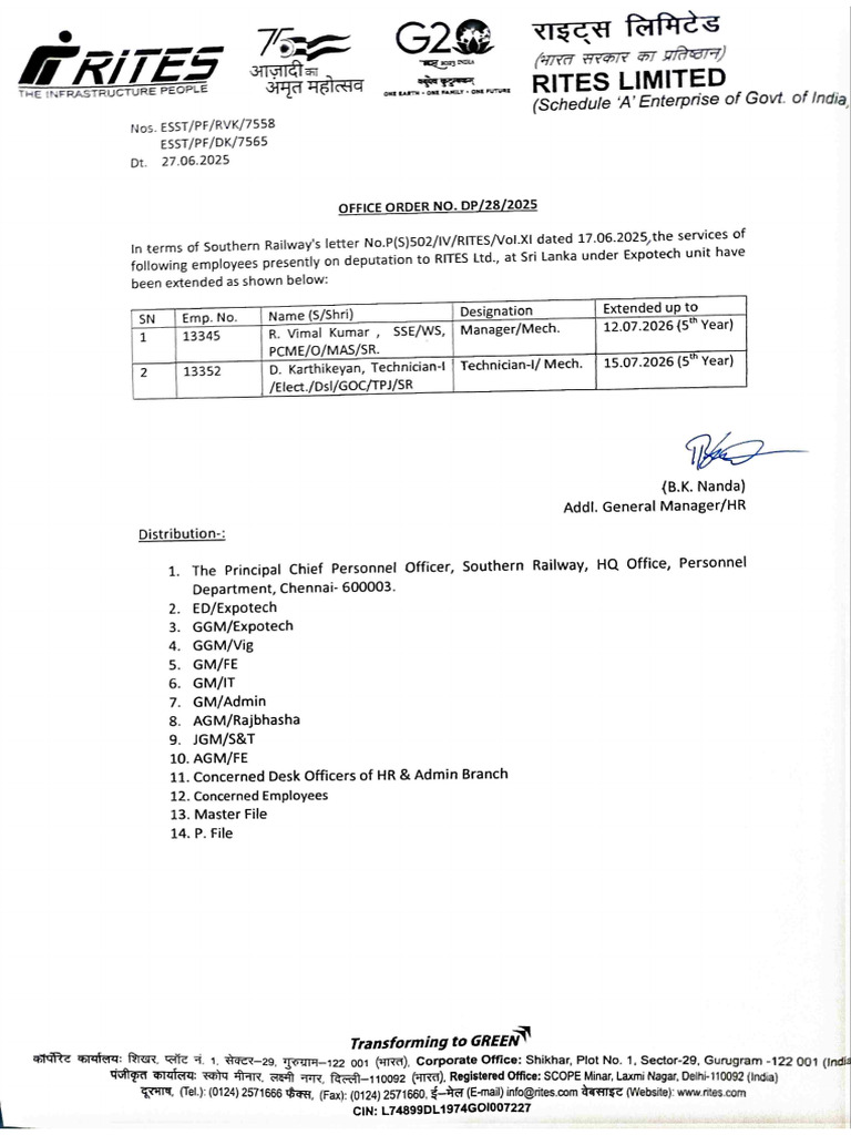 Office Order DP-28-2025 | PDF