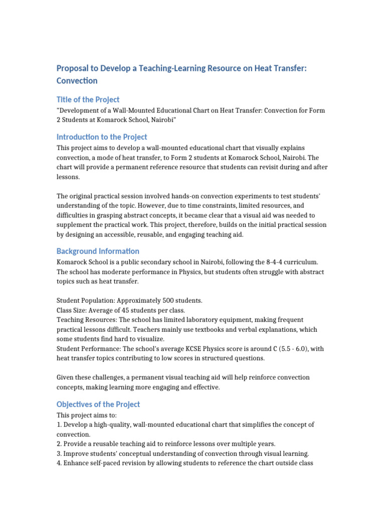 Teaching Learning Resource Proposal | PDF | Teachers | Learning