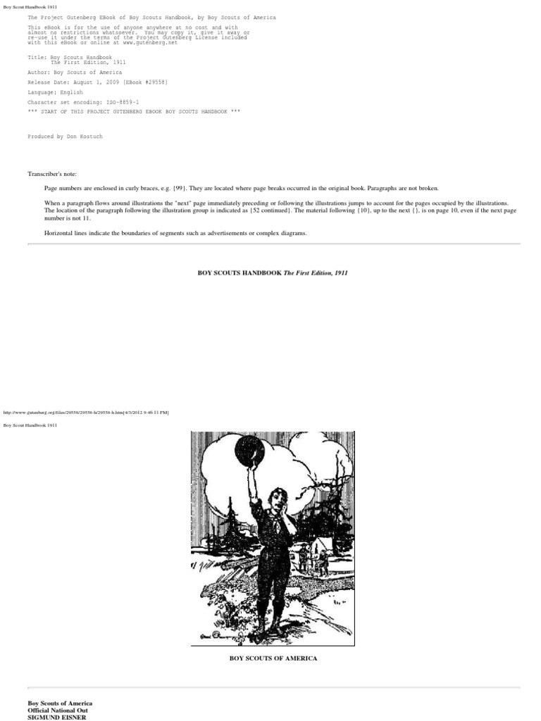 Boy Scout Handbook 1911 | PDF | Scouting | Boy Scouts Of America