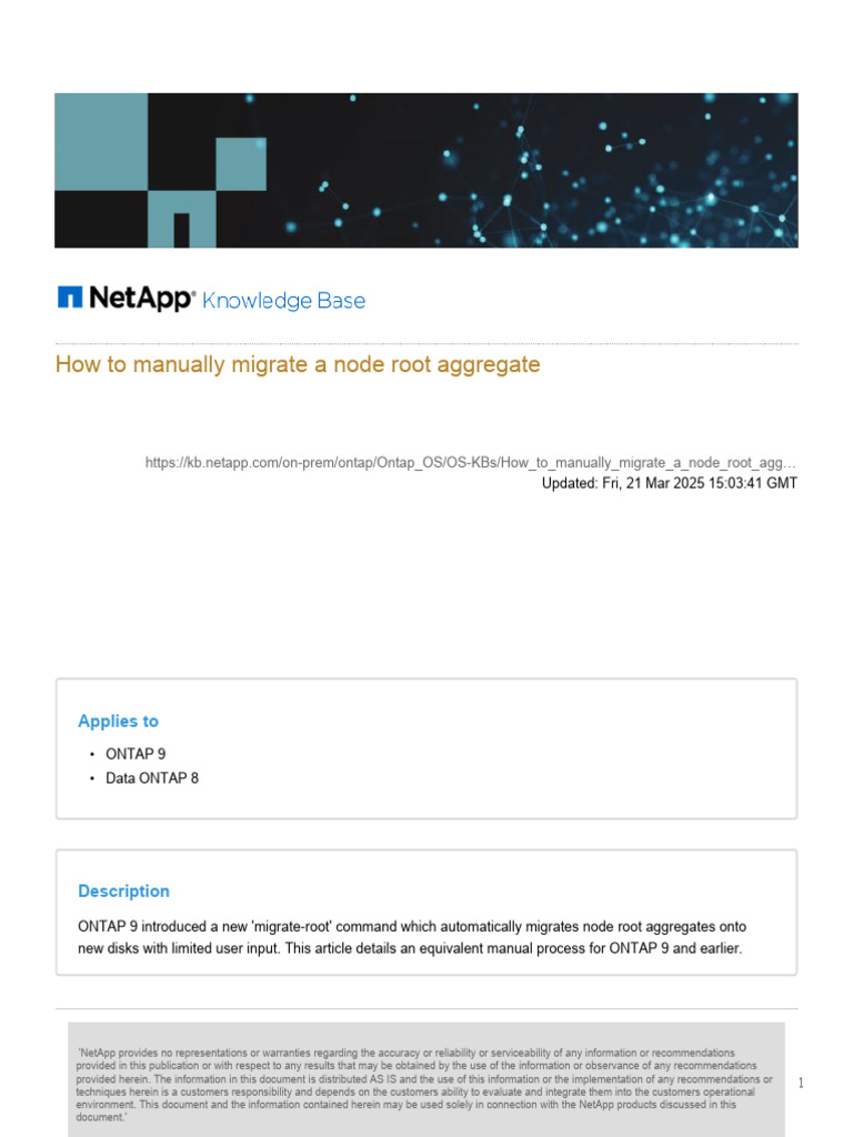 Manual Node Root Aggregate Migration | PDF | Computer Cluster | Software