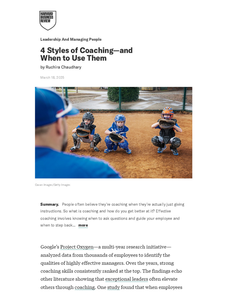 Coaching Styles and Their Applications | PDF | Leadership | Cognition