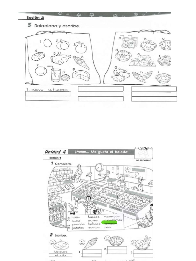 Comida y Verbo Gustar | PDF