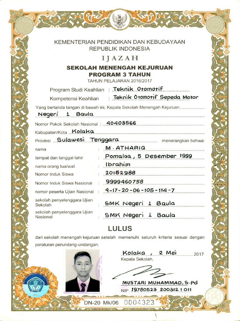 Ijazah Depan | PDF