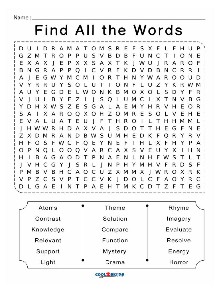 7th Grade Word Search | PDF