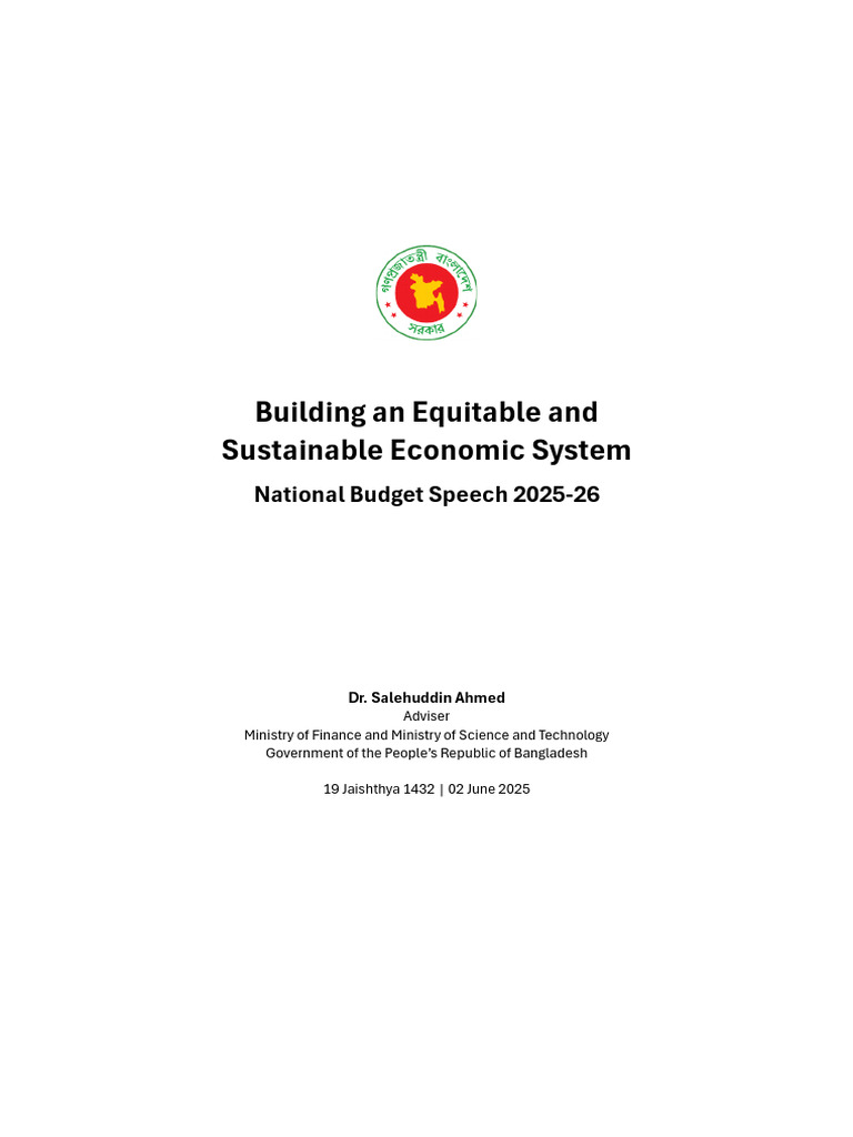 Budget Speech 2025-2026 English | PDF | Government Budget Balance ...