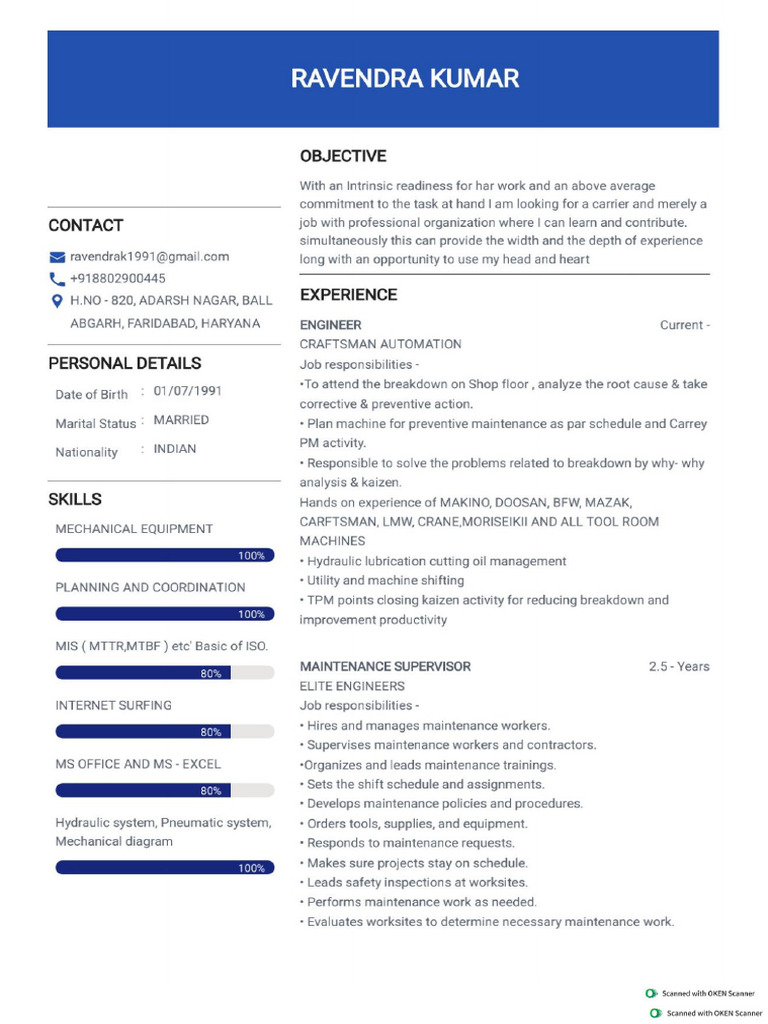 Ravendra CV - 1732796429866 - Ravendra Kumar | PDF
