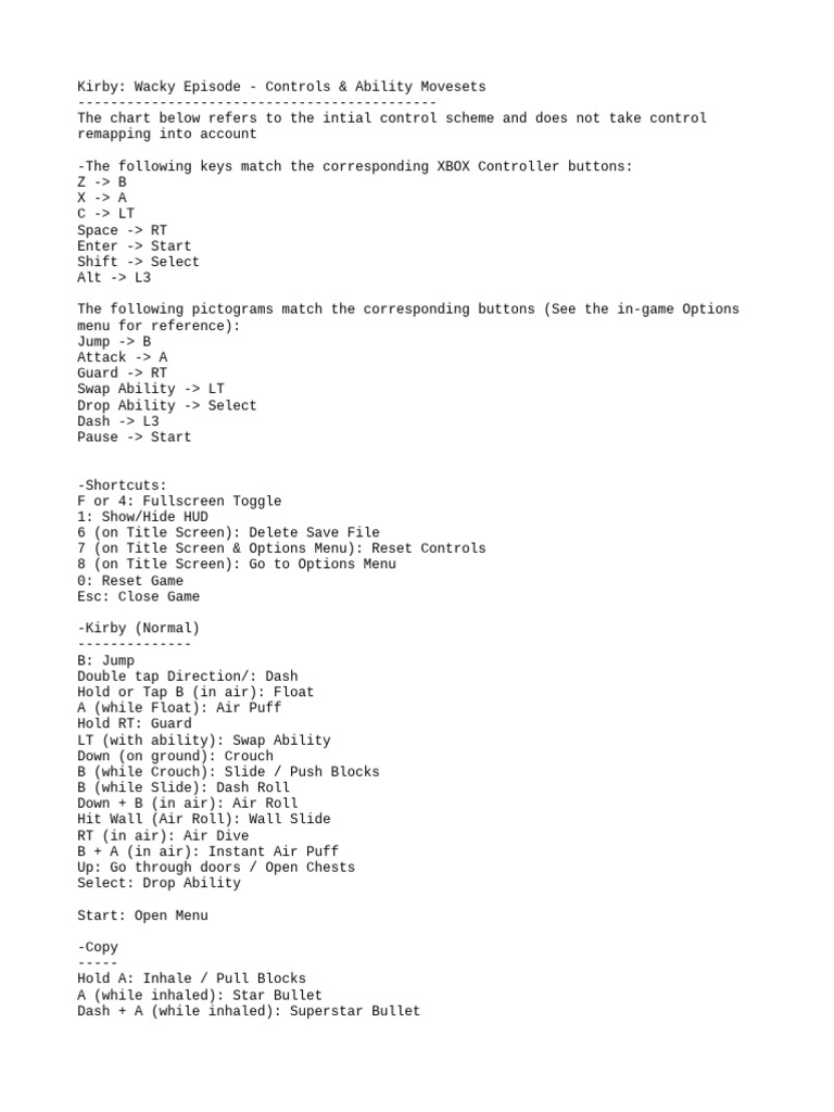 Controls & Ability Movesets | PDF
