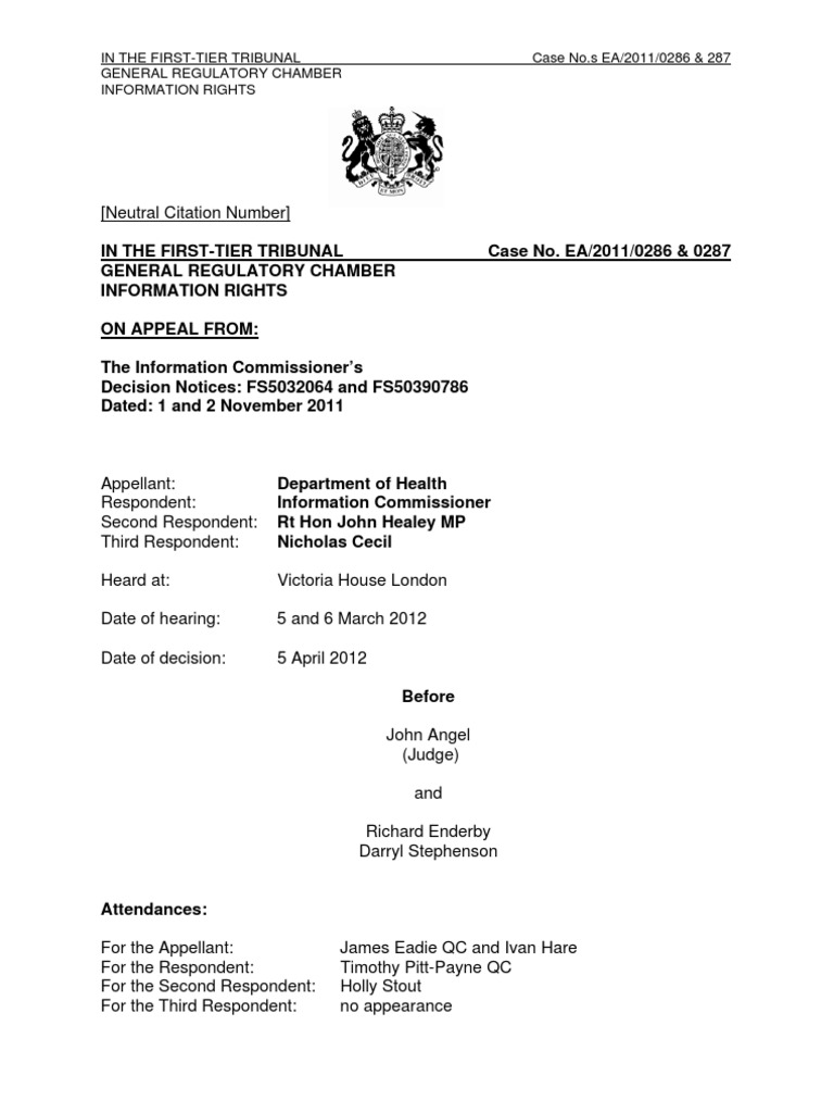 Healy Judgement | PDF | National Health Service (England) | National ...