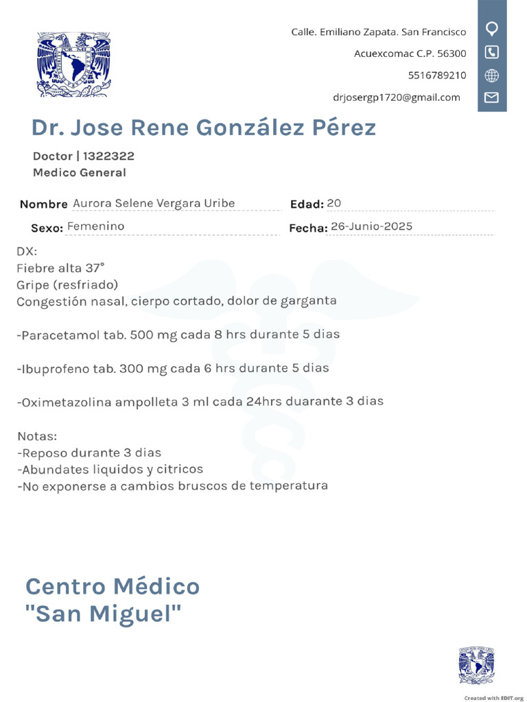 Selene Receta Corregida | PDF