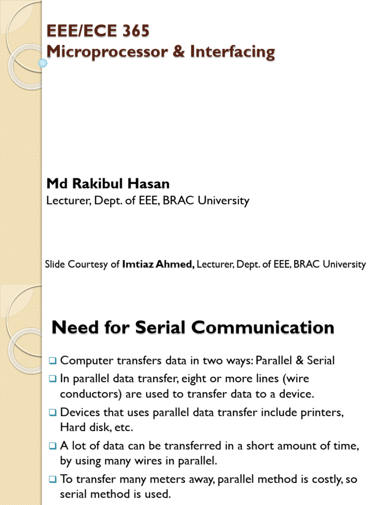 Lecture - 17 - Serial Communication | PDF | Bit Rate | Electronics