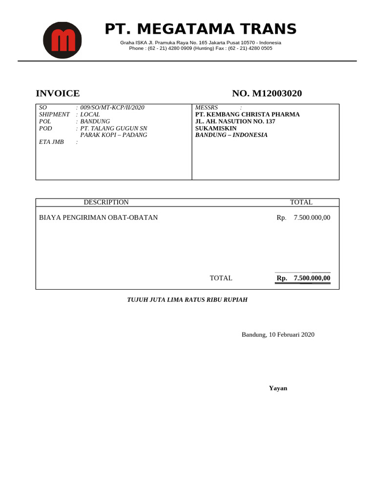 INVOICE 03 TALANG A | PDF