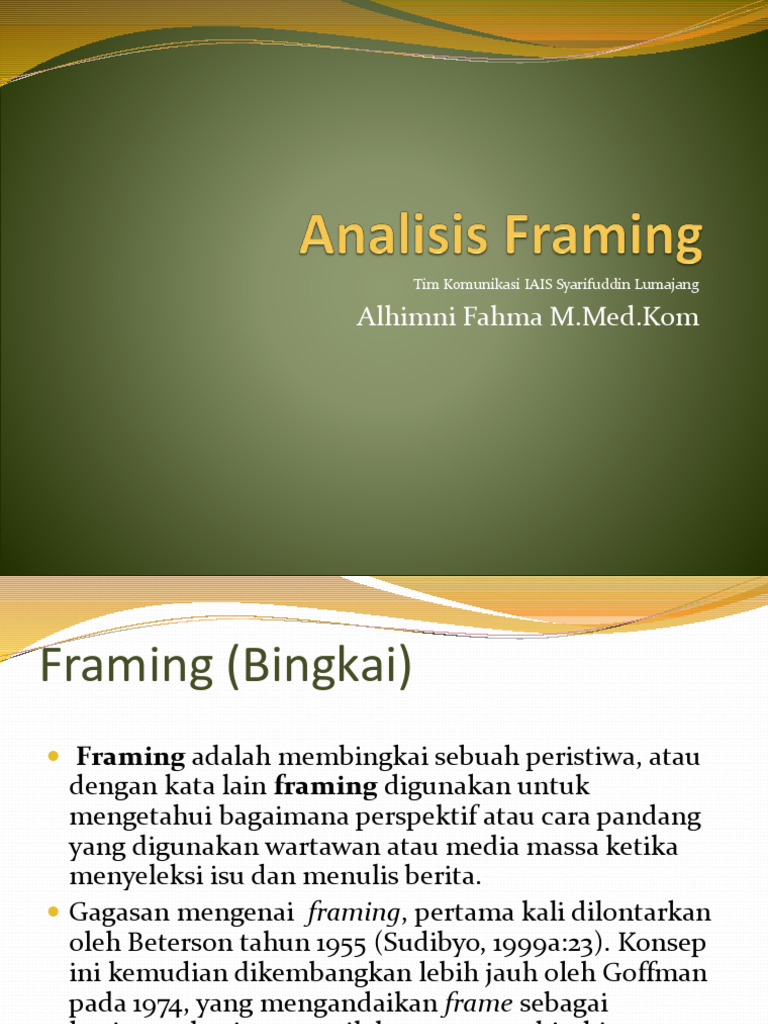 Analisis Framing - 6th Meeting | PDF