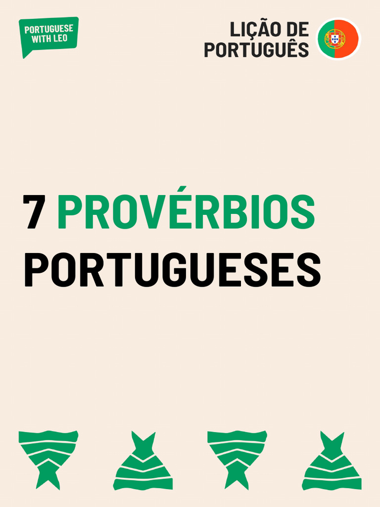PWL Lesson - 7 Provérbios Portugueses | PDF | Cavalos | Provérbio