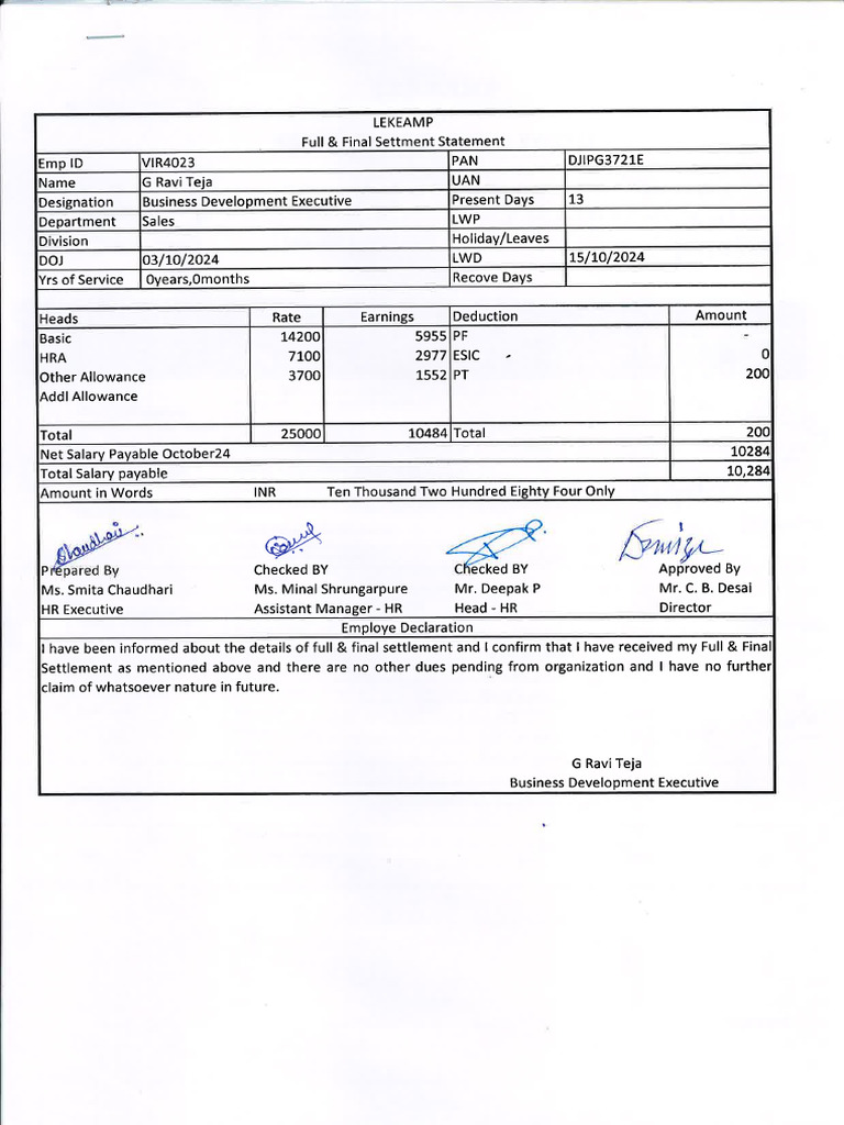 G Ravi Teja FNF | PDF