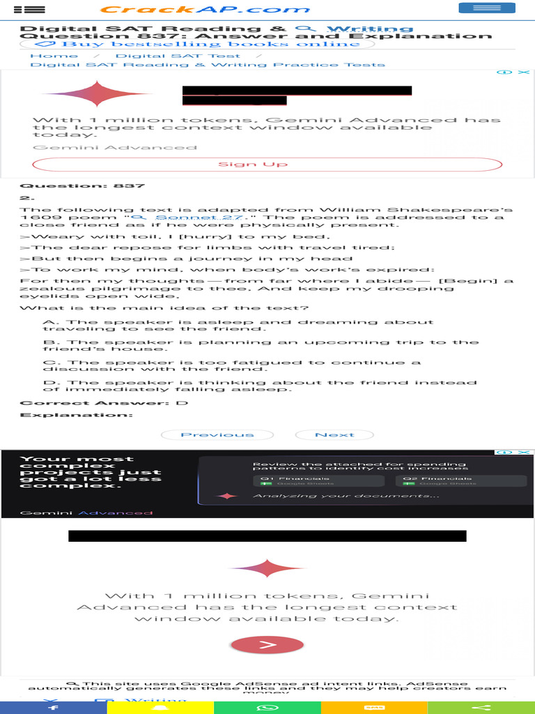Digital SAT Reading & Writing Question 837 Answer and Explanation | PDF