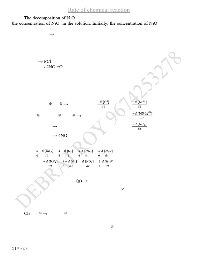 Chemical Reaction Rate Calculations | PDF | Reaction Rate | Chemical ...