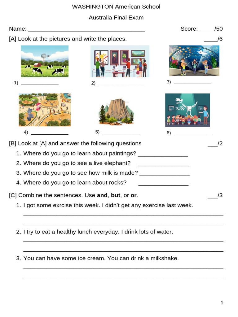 Washington American School Exam | PDF