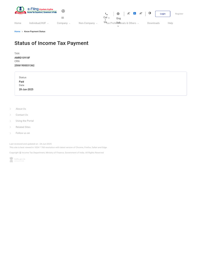 Check Income Tax Payment Status | PDF