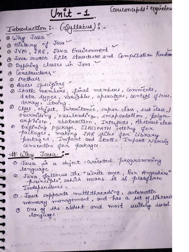 Oop Unit 1 by Coreconcept - Engineering | PDF