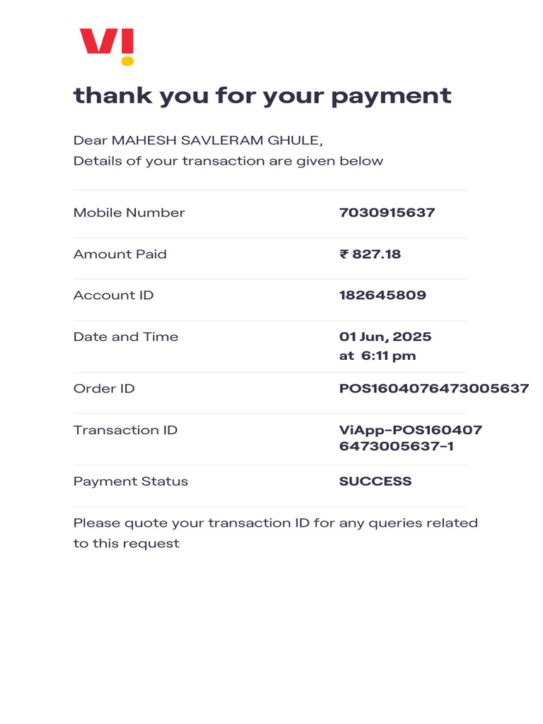 Vil Receipt 7030915637 2025-06-01 | PDF