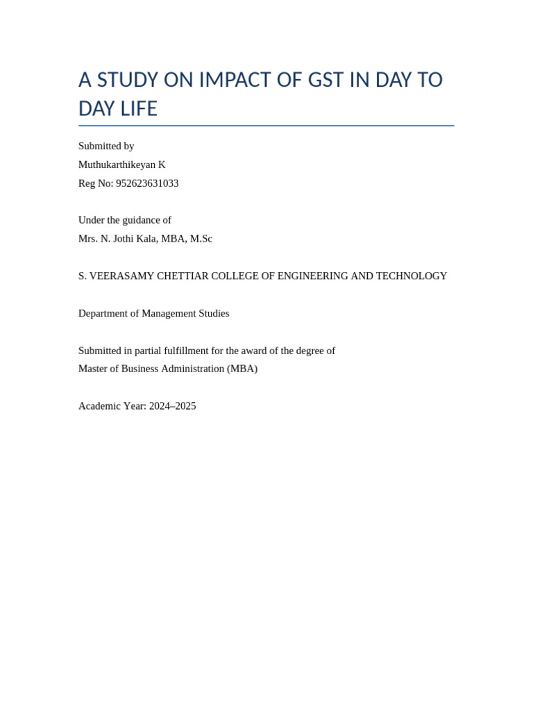 GST Final Report With Charts | PDF