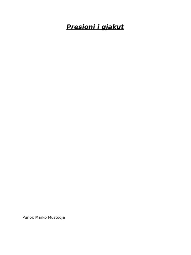 Presioni I Gjakut | PDF