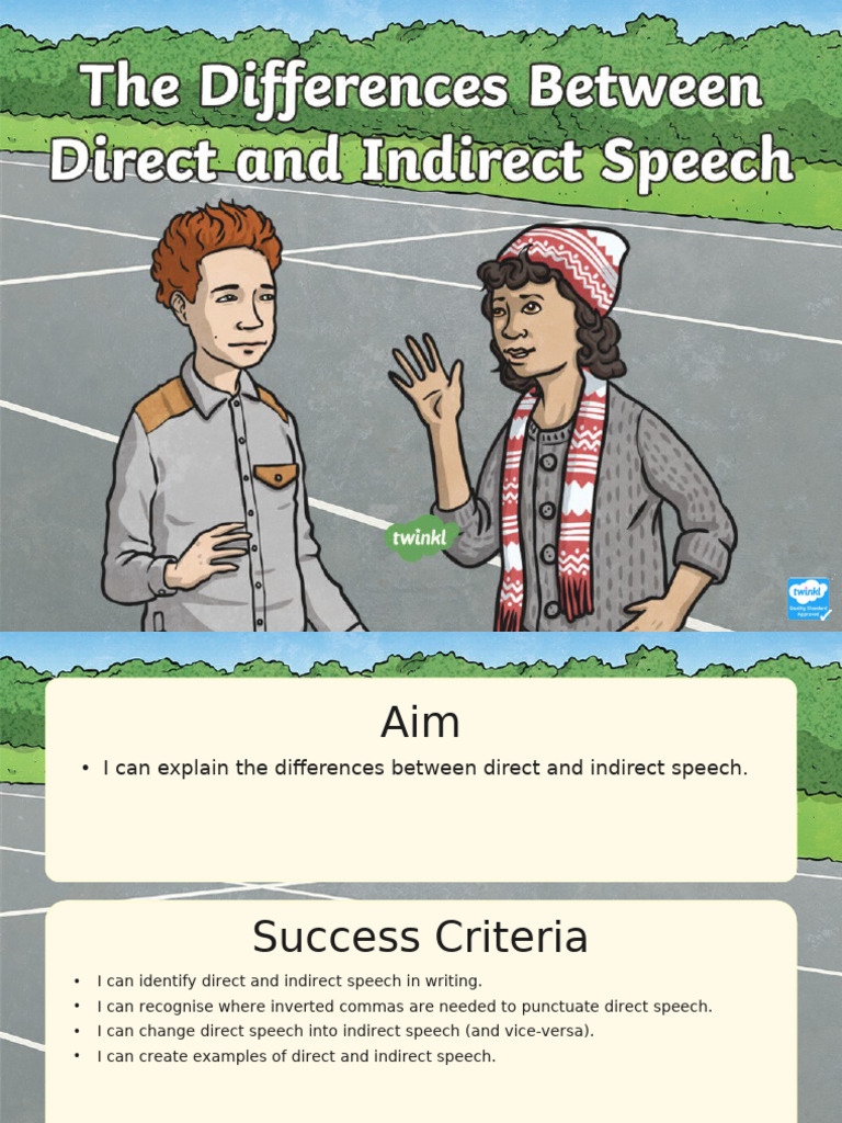 Direct vs Indirect Speech Guide | PDF | Comma | Adverb