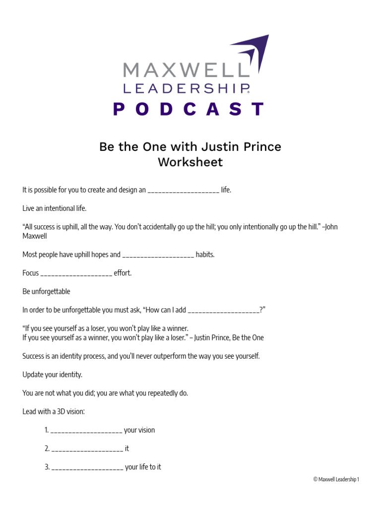B5 Be The One With Justin Prince Bonus Resource | PDF
