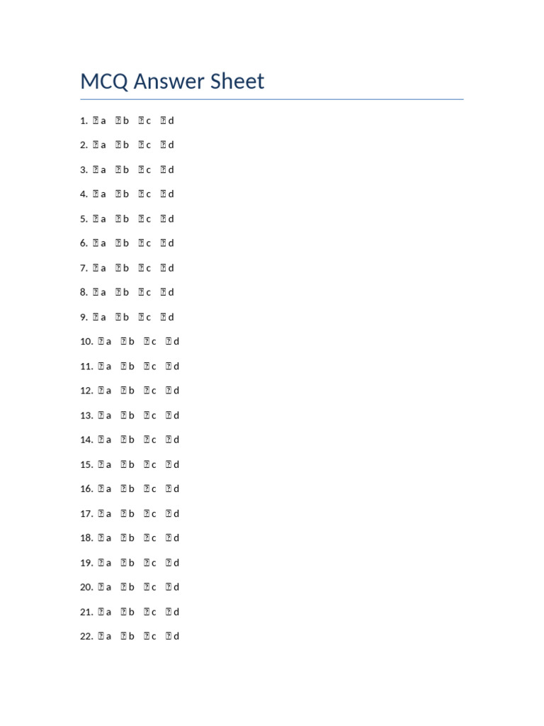 MCQ Answer Sheet | PDF