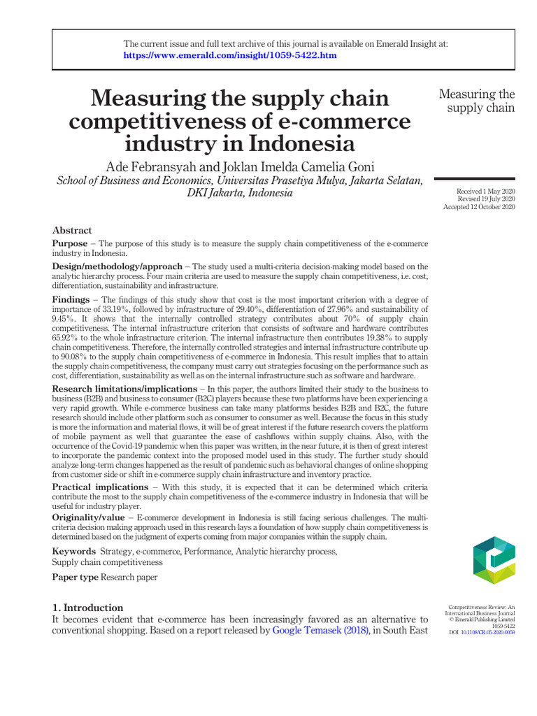 Febransyah 2020 | PDF | E Commerce | Supply Chain