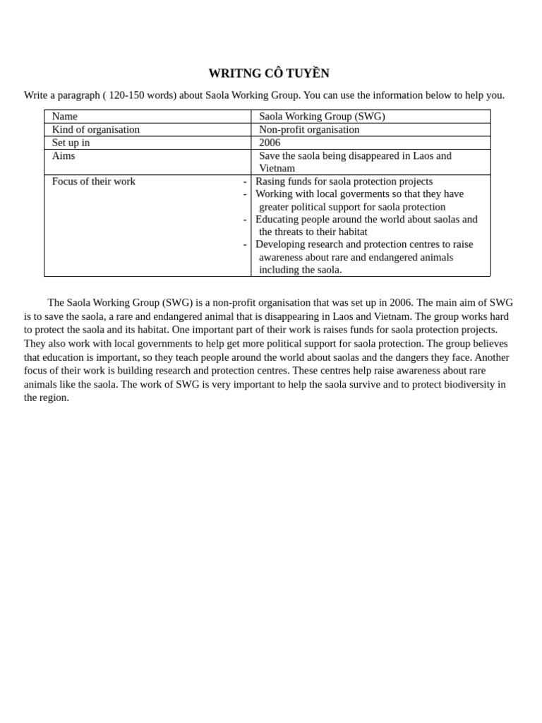 WRITNG CÔ TUYỀN AN NY SWG | PDF
