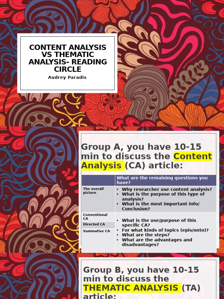 Content Analysis Reading Circle | PDF | Procedural Knowledge | Cognition