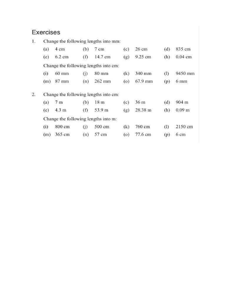Length, Mass and Capacity | PDF