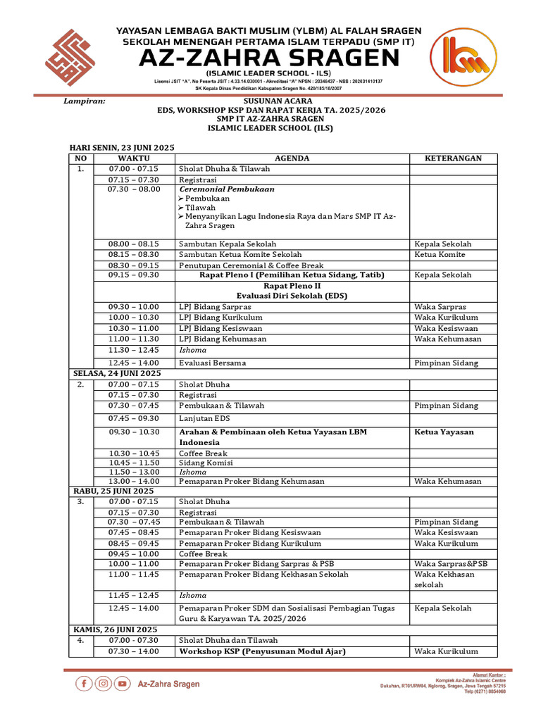 Acara Raker 25-26.revisi | PDF