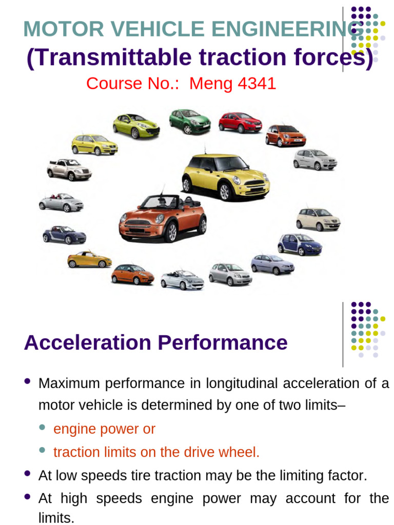 3 MOTOR VEHICLE ENGINEERING Transmittable Traction Forces | PDF | Force ...