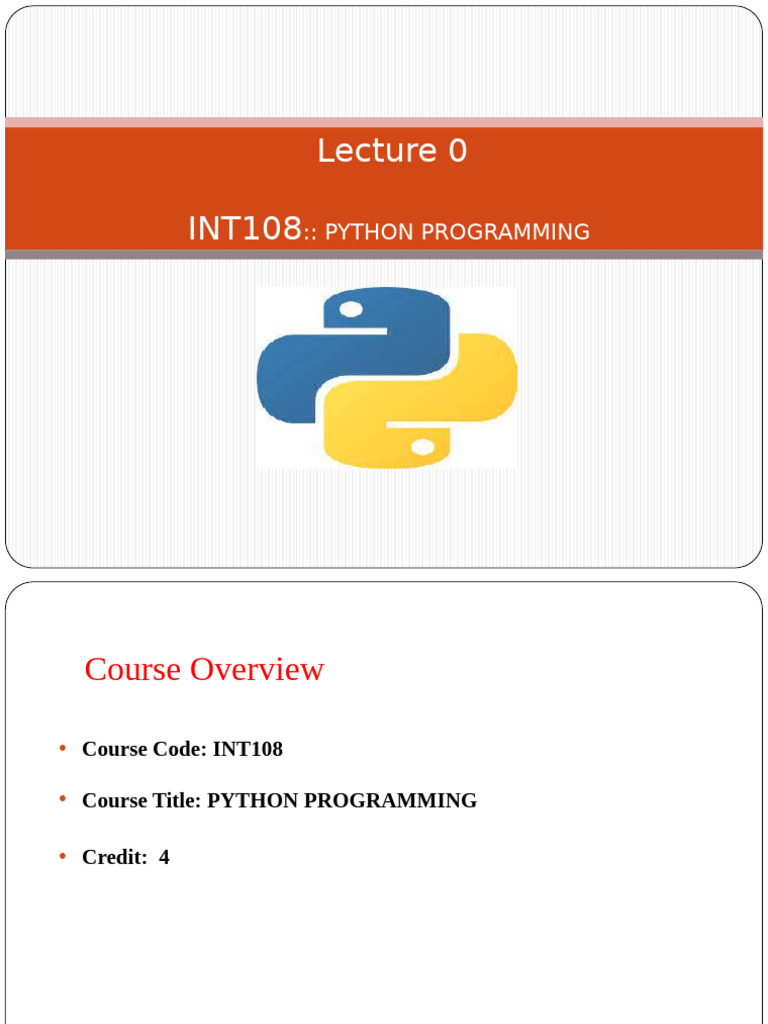 INT108 Zero Lecture Summer Term | PDF | Engineering | Parameter (Computer Programming)