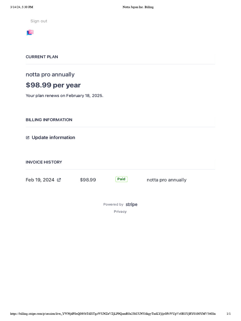 Notta Pro Pricing in Japan 2025 | PDF