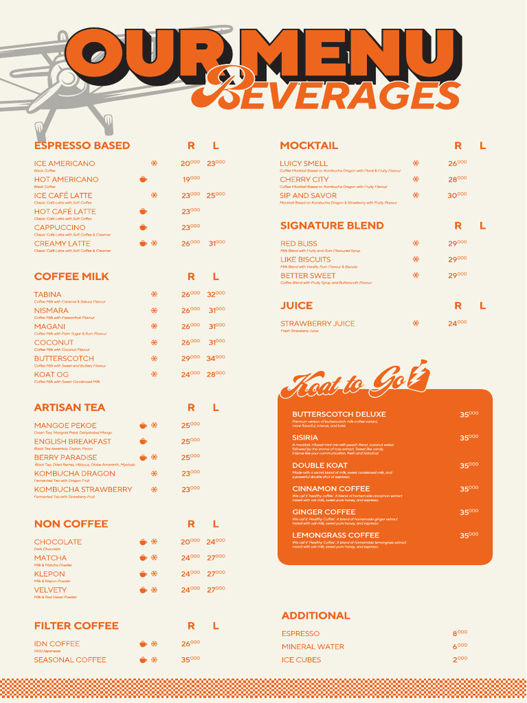 (CETAK A3) Menu Koat Coffee Pondok Cabe - Rev1 | PDF