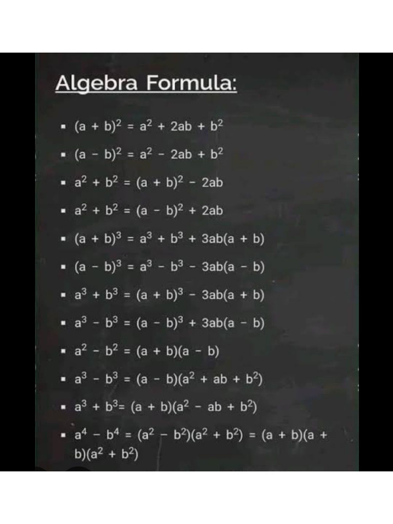 Algebra Formula | PDF
