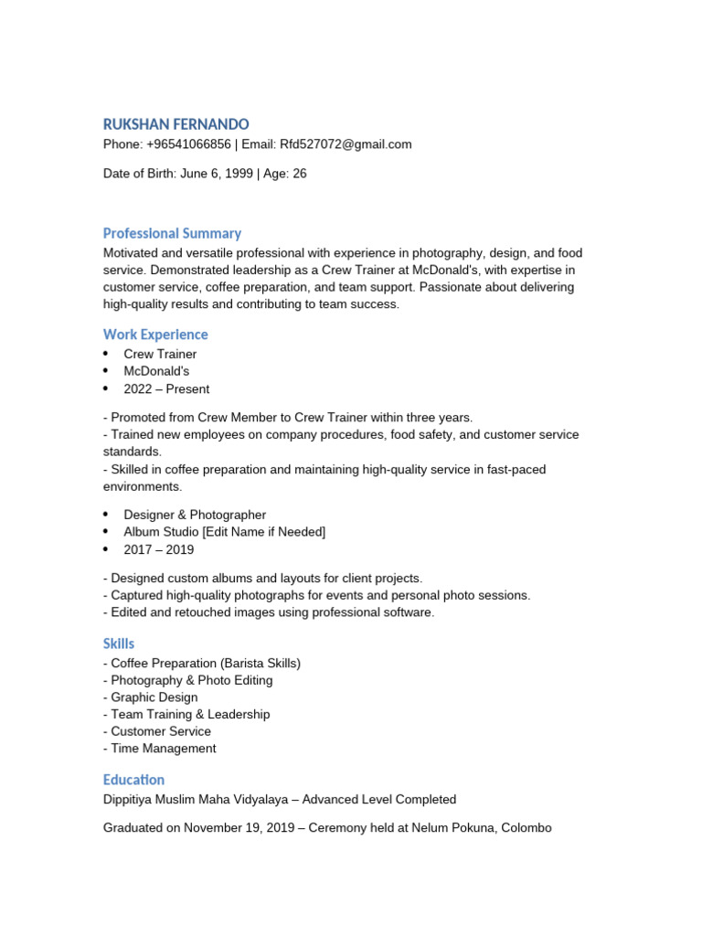 Rukshan Fernando CV Updated | PDF