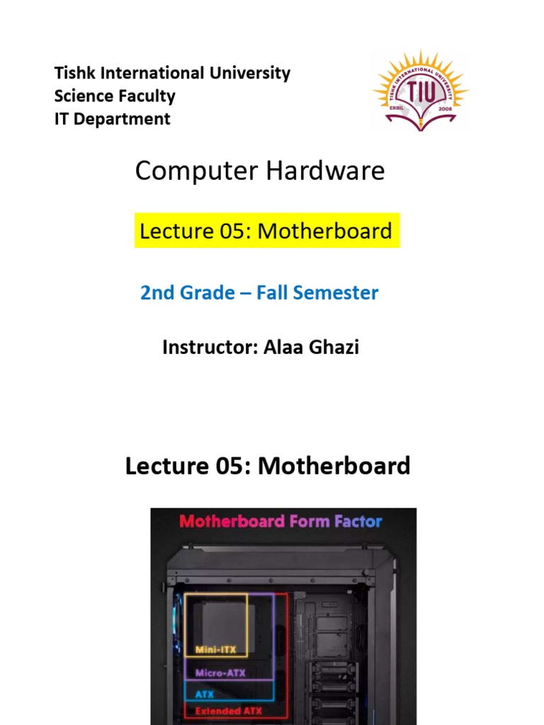 CH Lect05 Motherboard | PDF | Bios | Booting