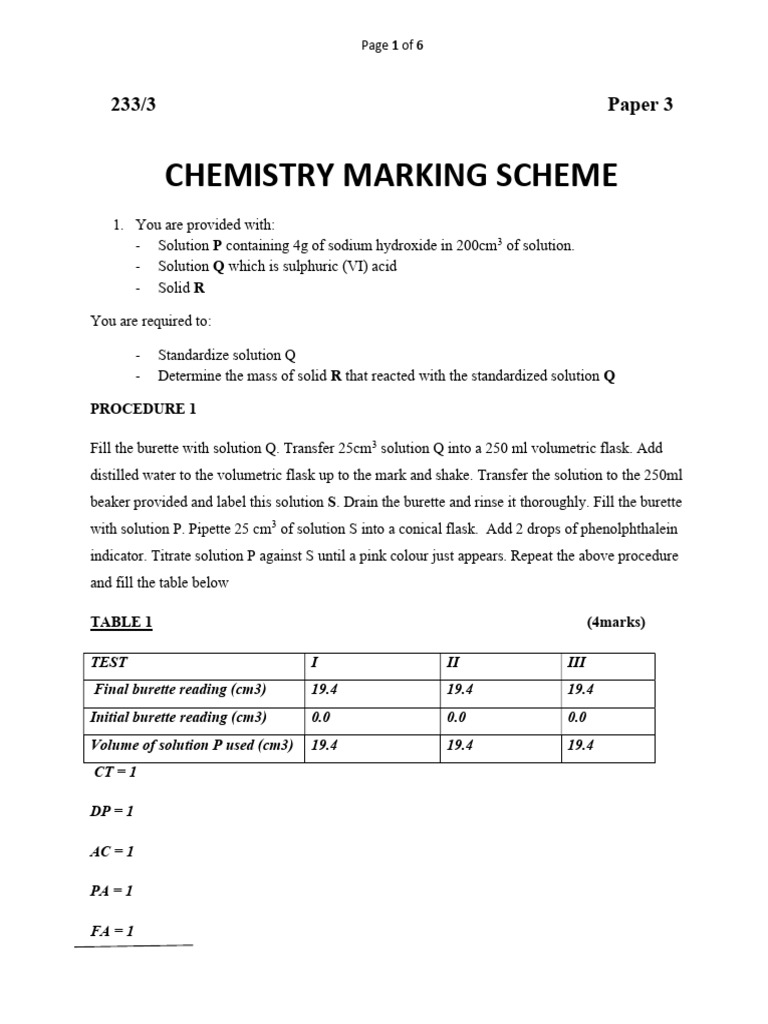 Chem PP3 MS | PDF | Titration | Chemistry