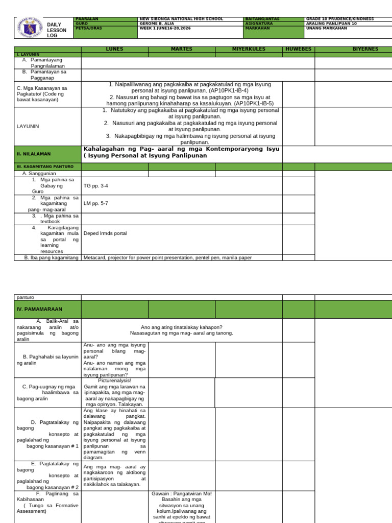 Ap10 DLL q1 Week 1.docxfinal | PDF