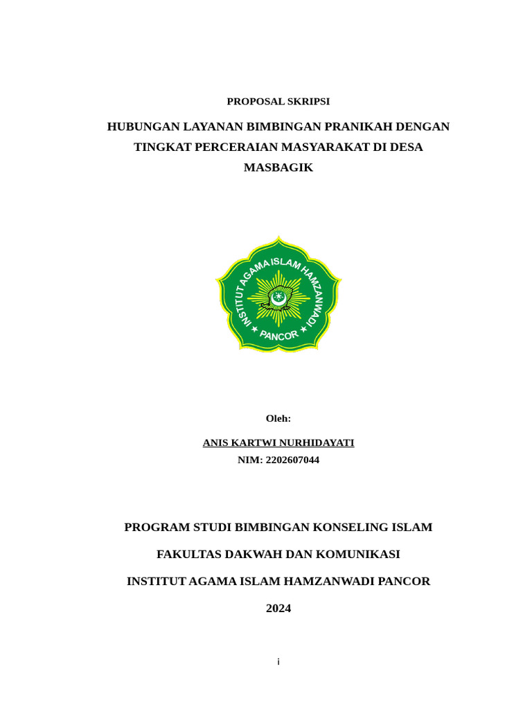 Proposal Ibu Anis (Uas) | PDF