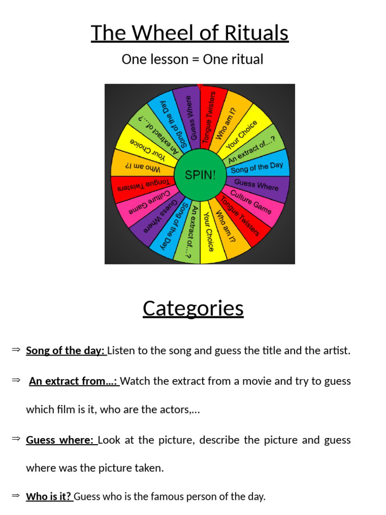 The Wheel of Rituals Explained - PPSX 2 | PDF